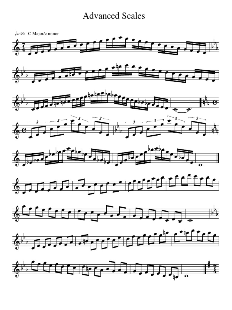 Advanced Scales: C Major/c Minor | PDF | Technology & Engineering