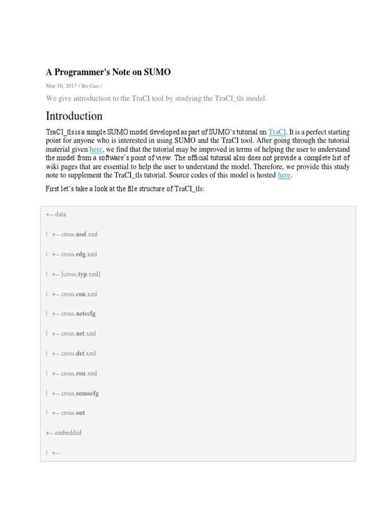 A Programmer's Note On TraCI - TLS, TraCI, and SUMO | PDF | Xml | Command Line Interface