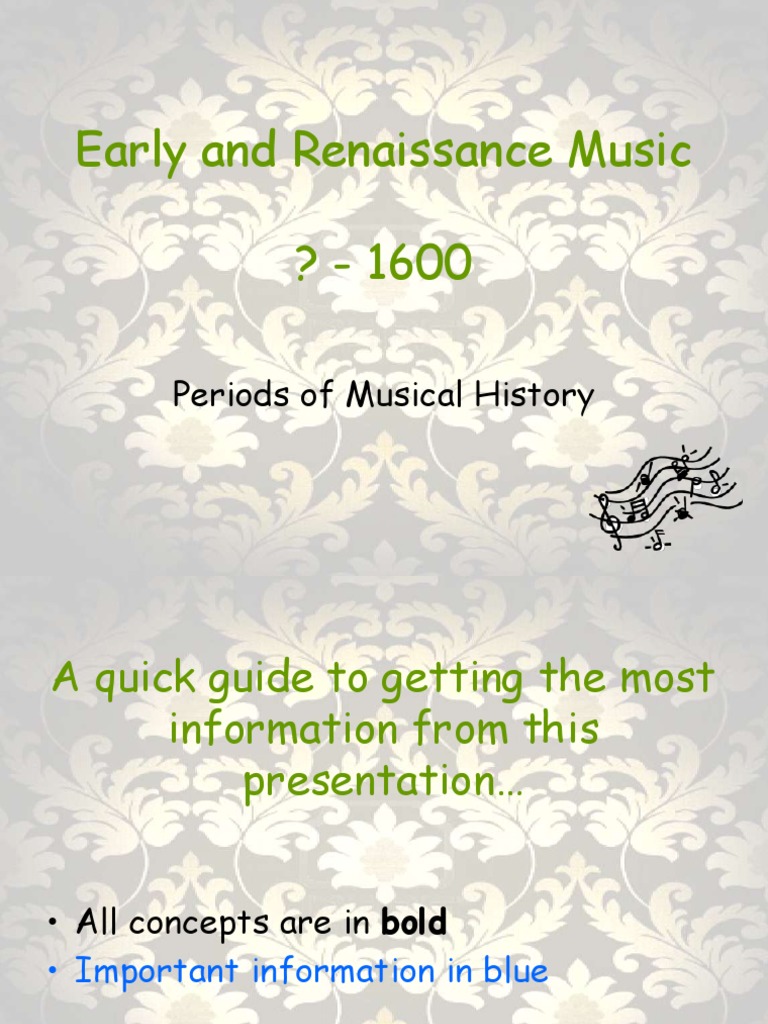 Renaissance Period (Periods of Musical History) | PDF | Choir ...