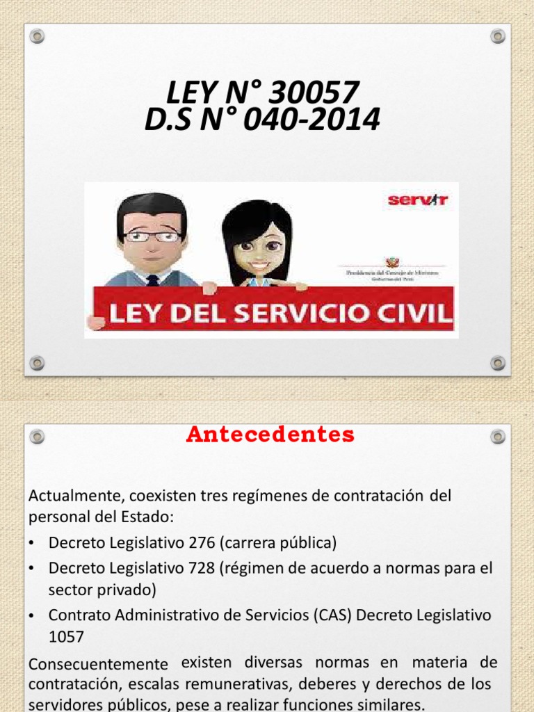 Ley del Servicio Civil en Perú | PDF | Servicio Civil | Regulación