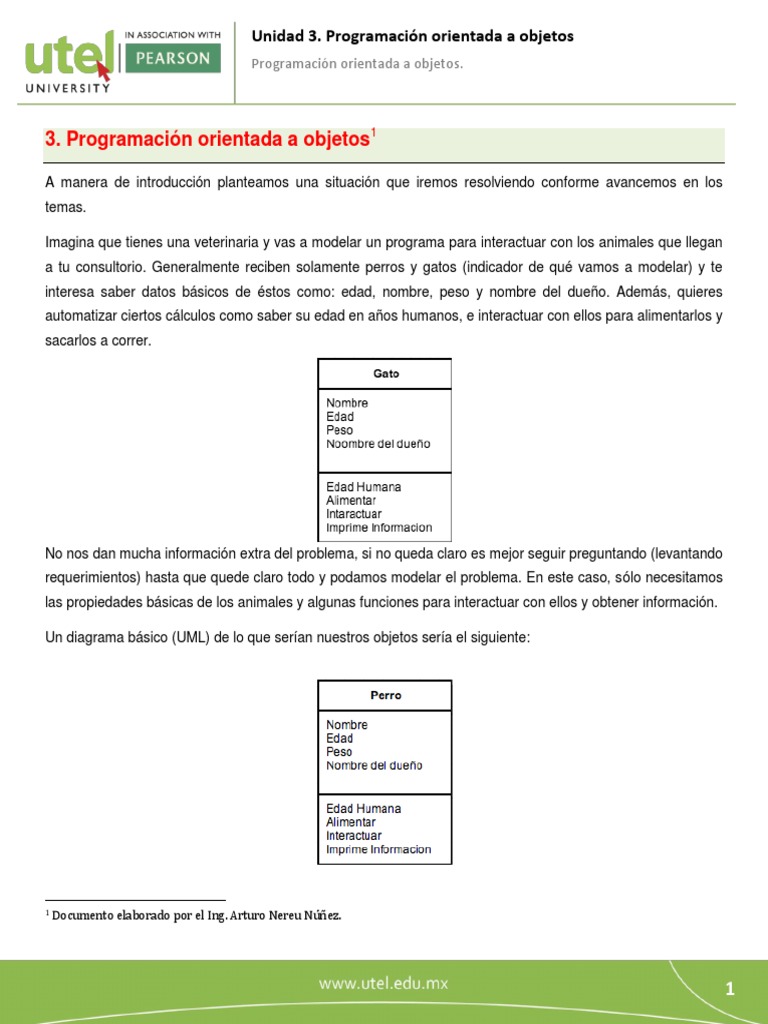 Programación Orientada A Objetos PDF | PDF | Objeto (informática) | Método (programación de ...