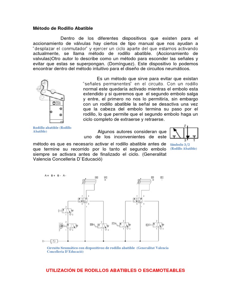 Rodillo abatible: método para evitar señales permanentes en circuitos ...