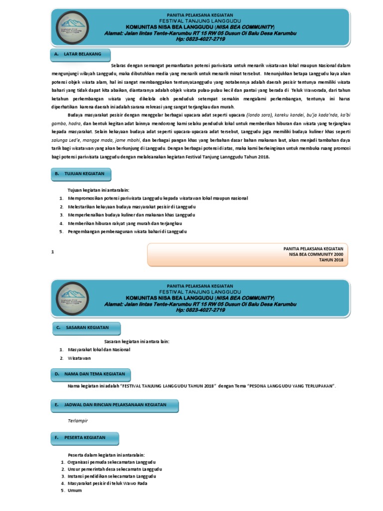 Project Proposal Festival | PDF