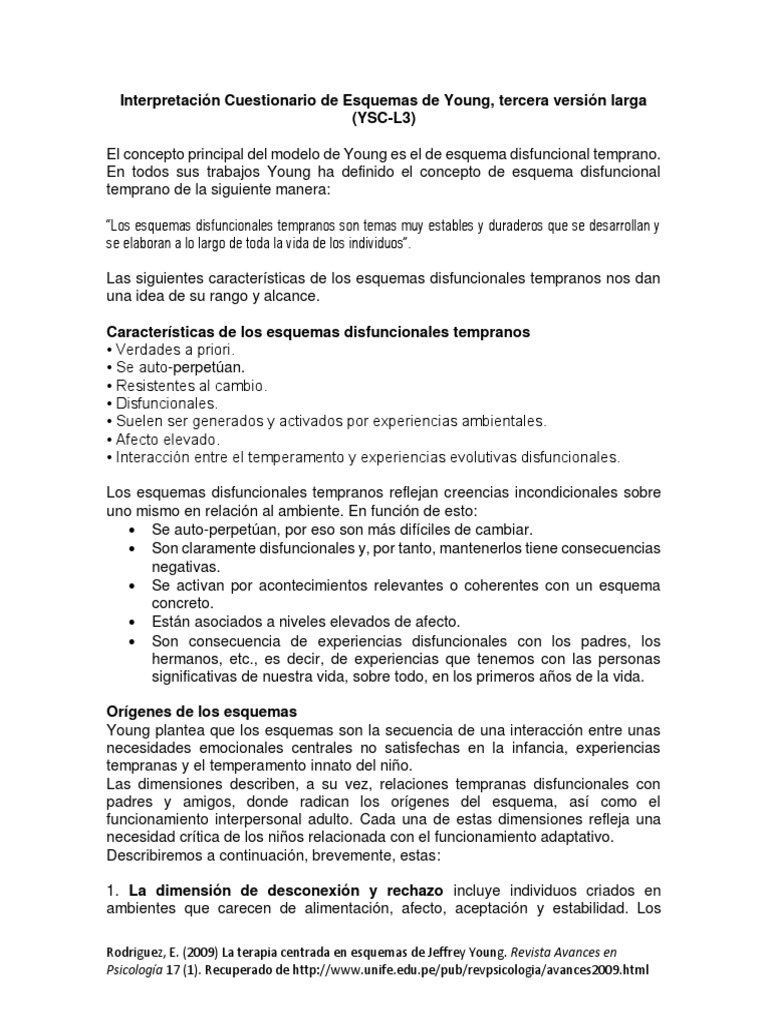 YSQ L3, DM Book | PDF | Adultos | Neurociencia