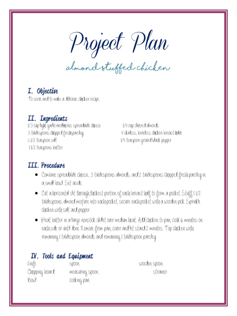 Example of Project Plan | PDF | Teaspoon | Spoon