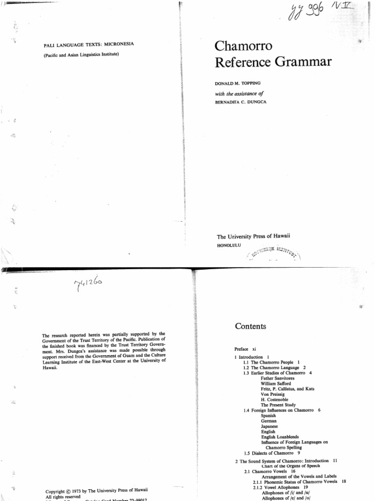 Chamorro Reference Grammar