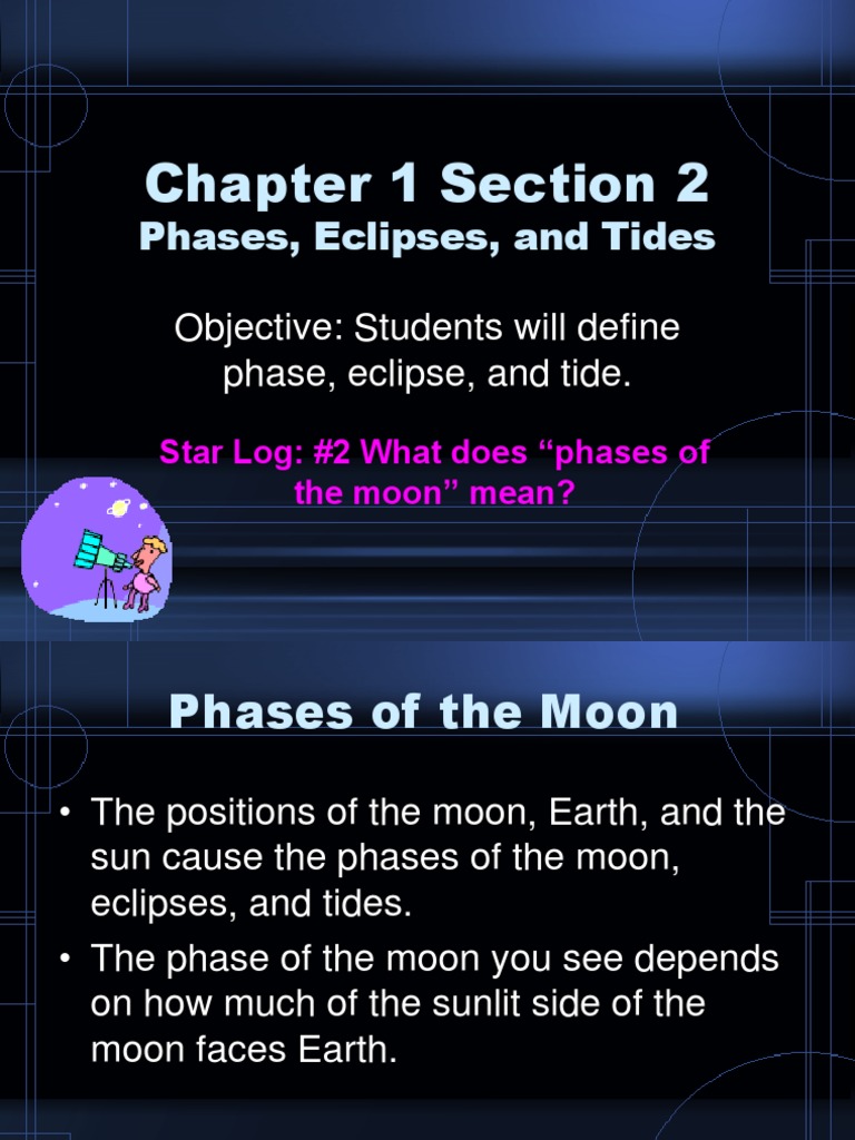 Chapter 1 Section 2: Phases, Eclipses, and Tides | PDF
