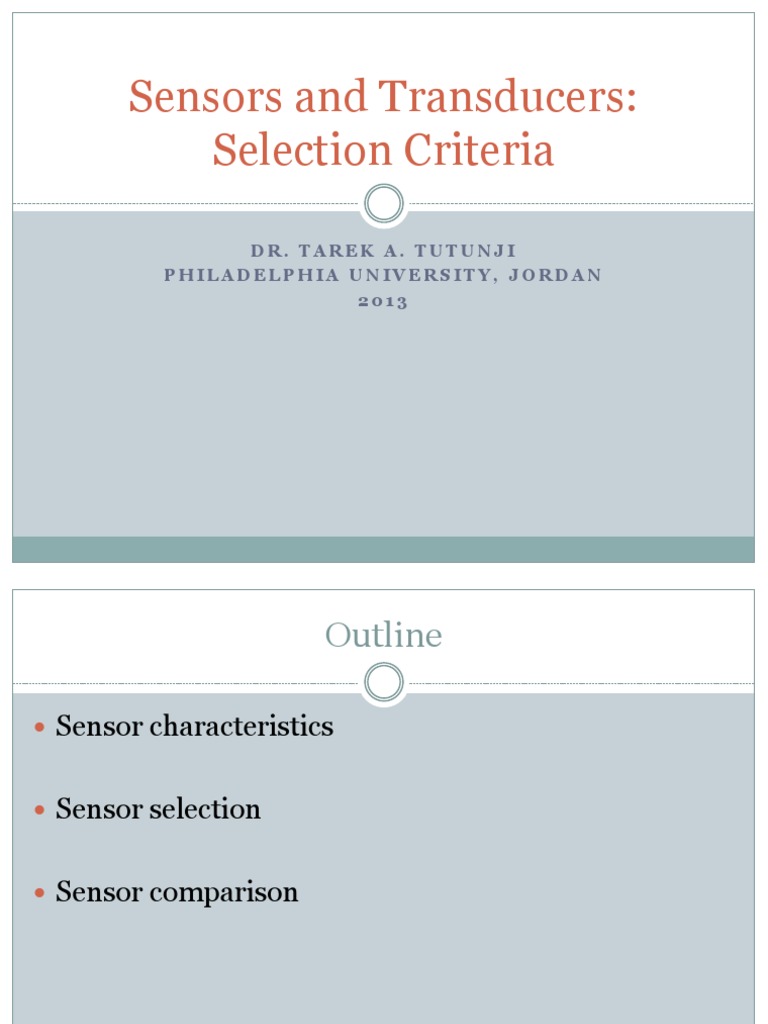 Sensors Selection Criteria Pdf Sensor Linearity
