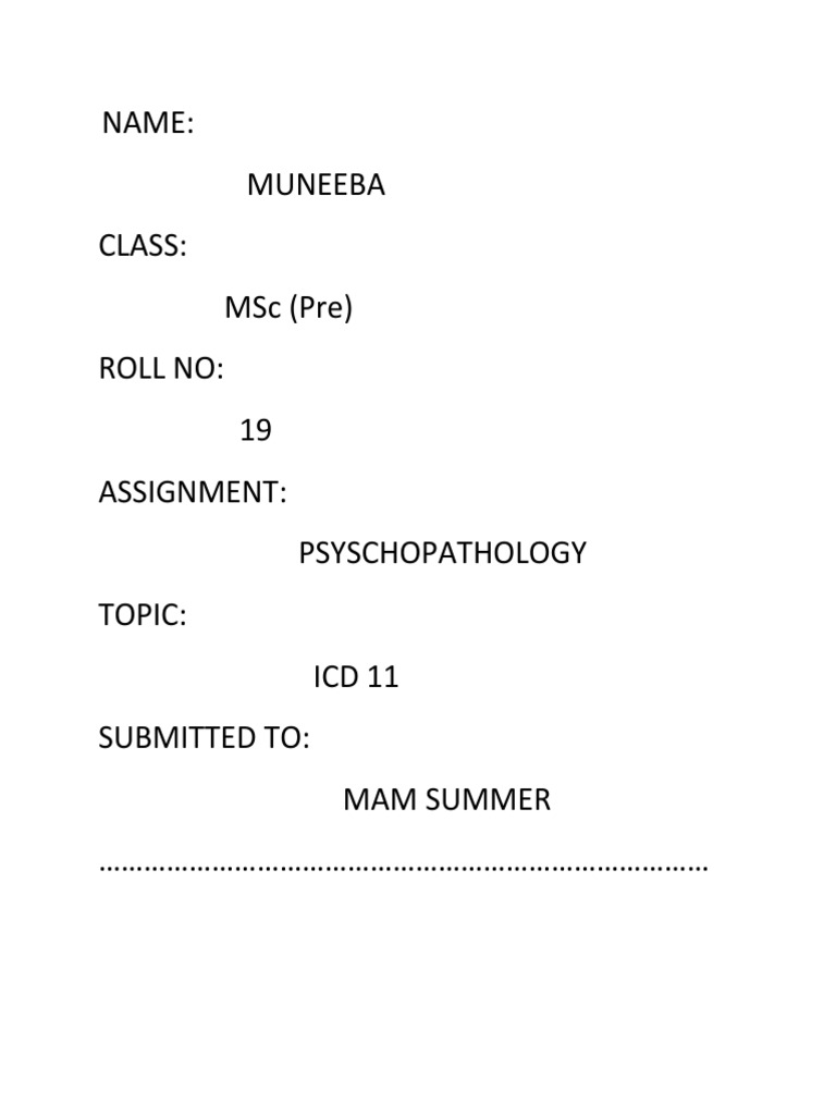 Icd 11 | PDF | International Statistical Classification Of Diseases And ...