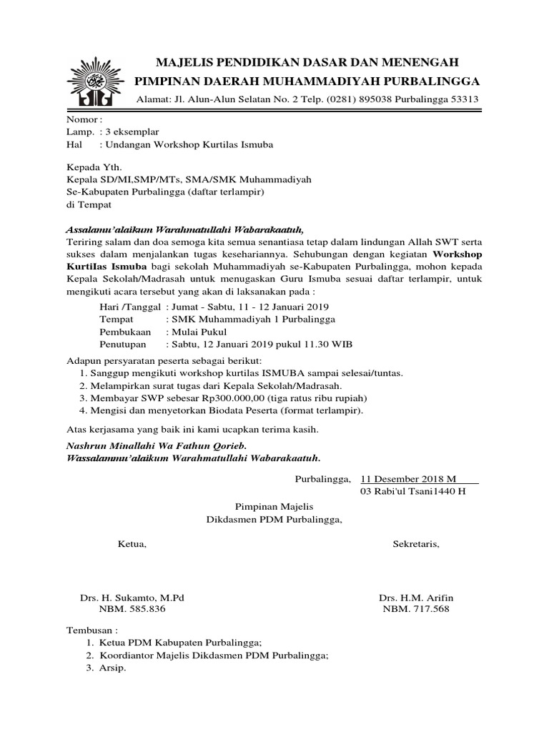 Surat Undangan Workshop | PDF