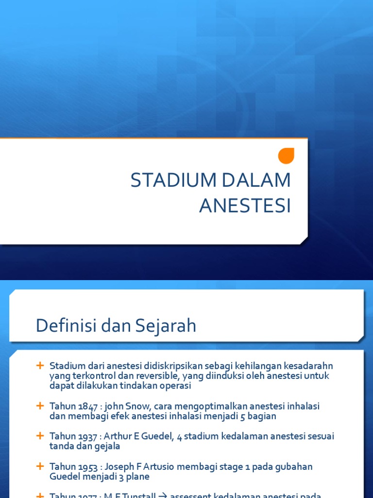 Stadium Anestesi, MK, M | PDF