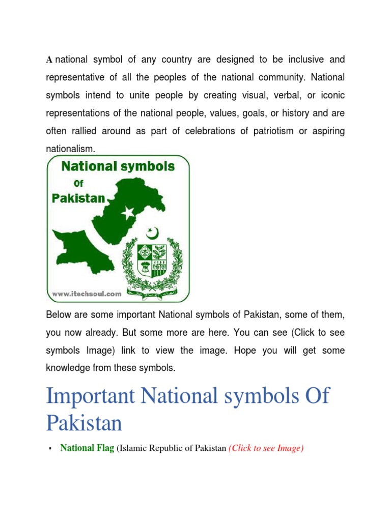 Important National Symbols of Pakistan | PDF