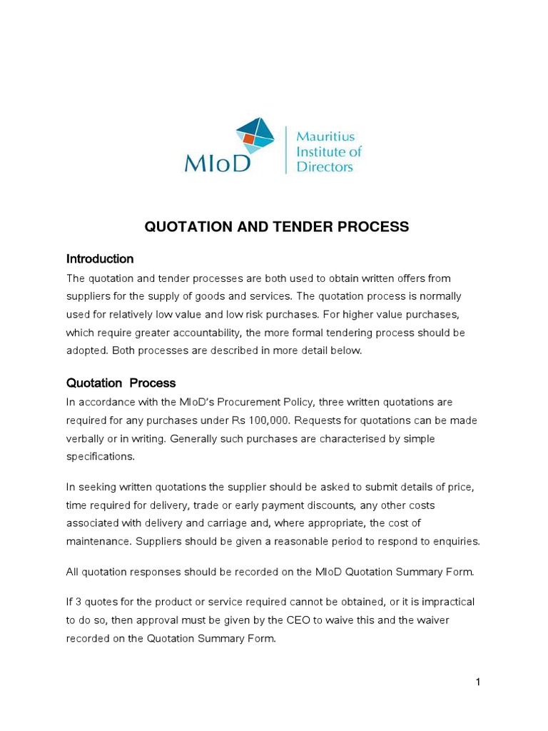 Tender Process PDF | PDF | Indemnity | Business