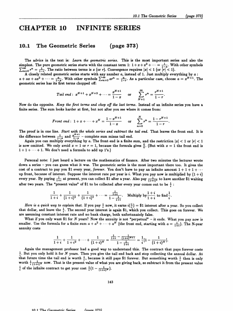 Infinite Series | PDF