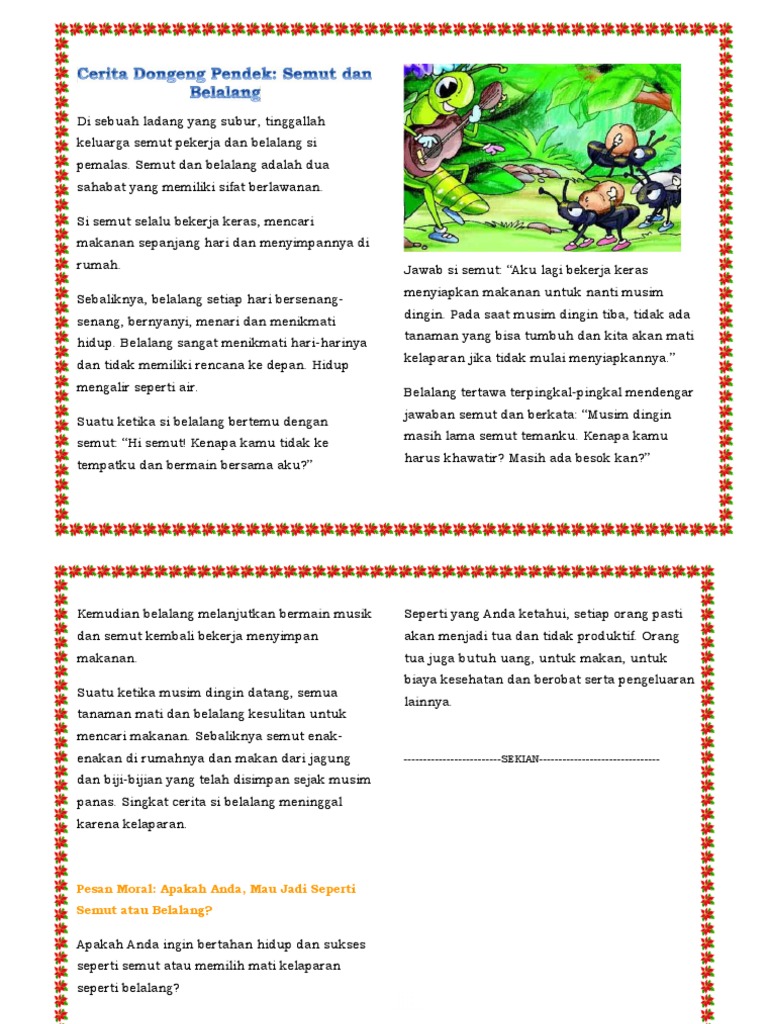 Cerita Dongeng Pendek (4 Kisah Dongeng) | PDF