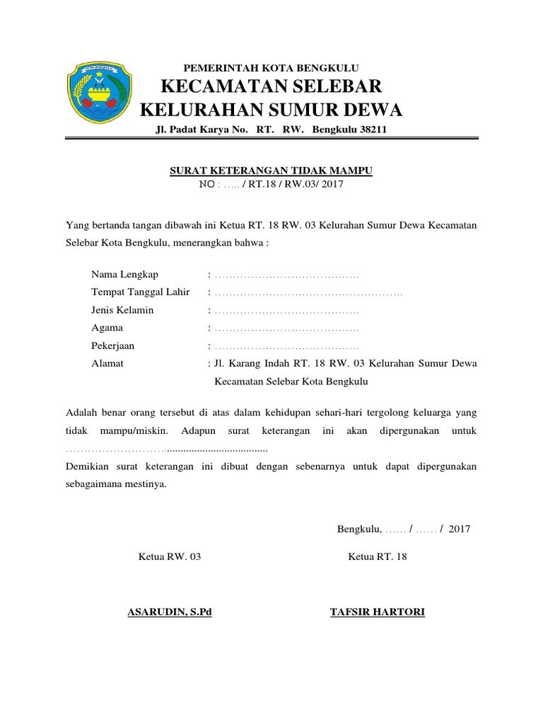 Blanko Surat | PDF