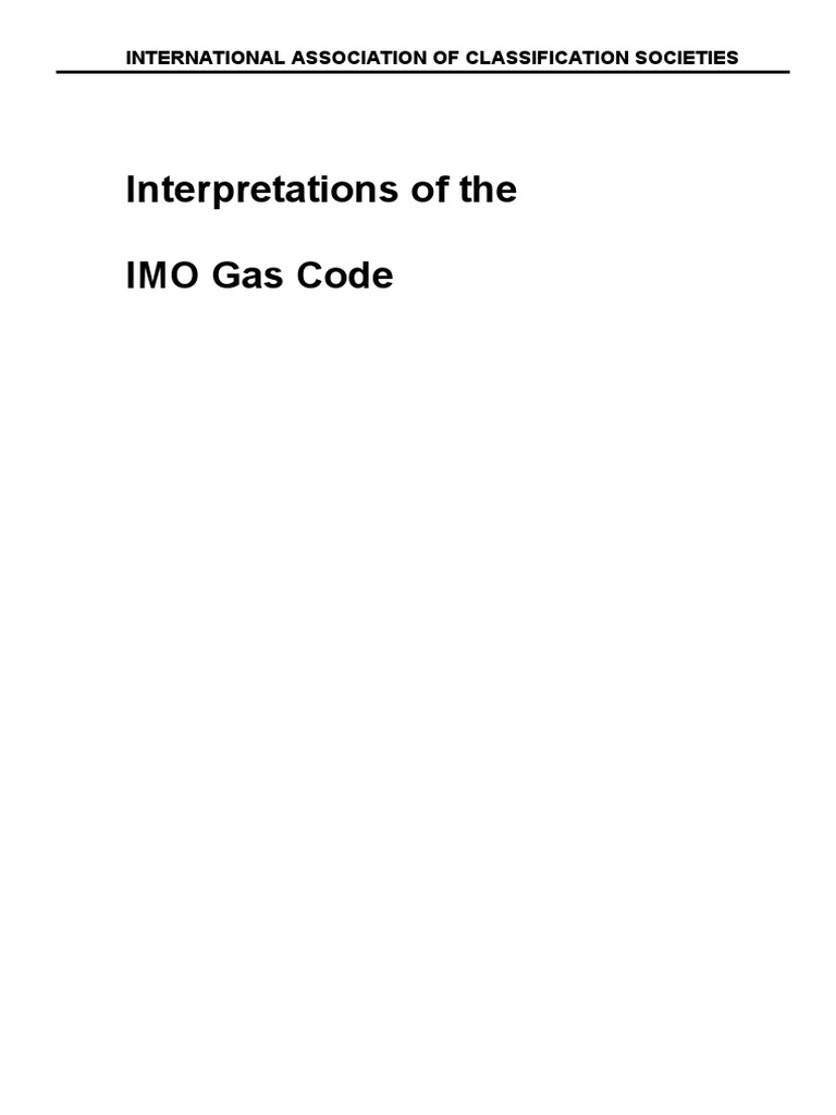 Interpretations of The IMO Gas Code: International Association of ...