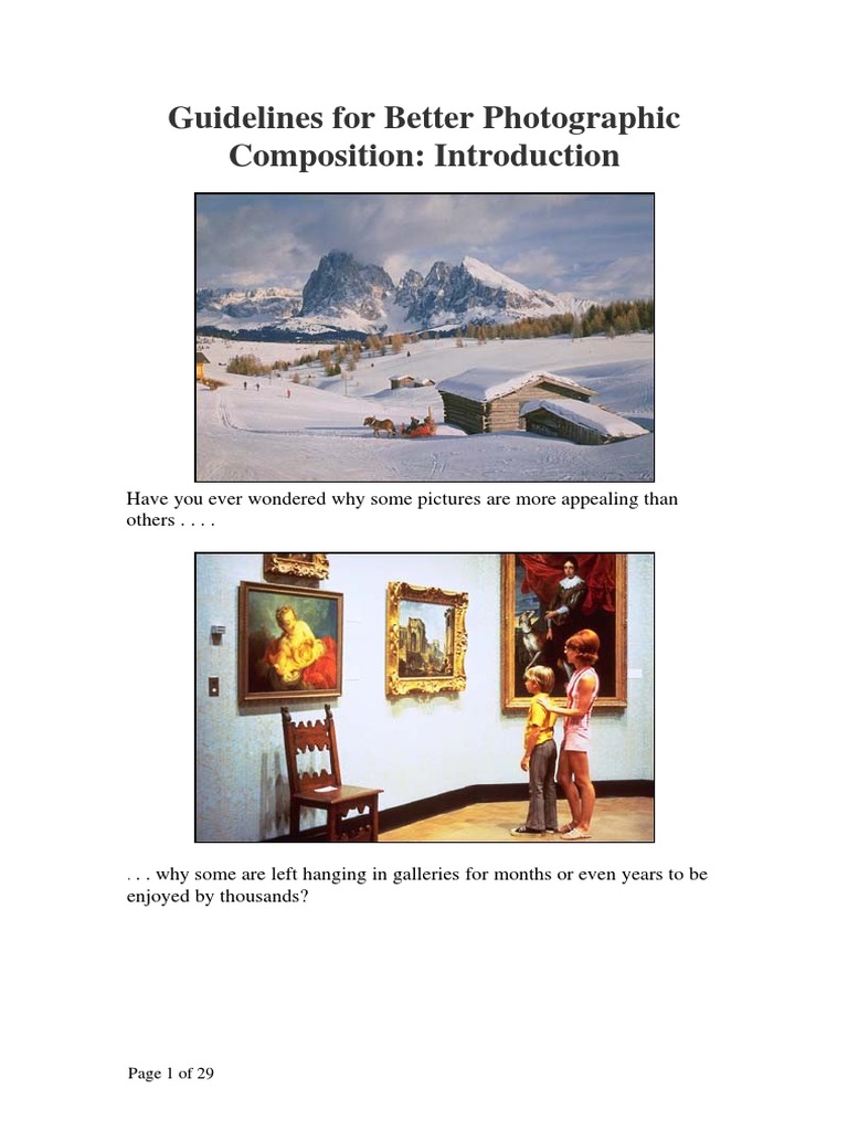 Guidelines for Better Photographic Composition: An Introduction to the ...