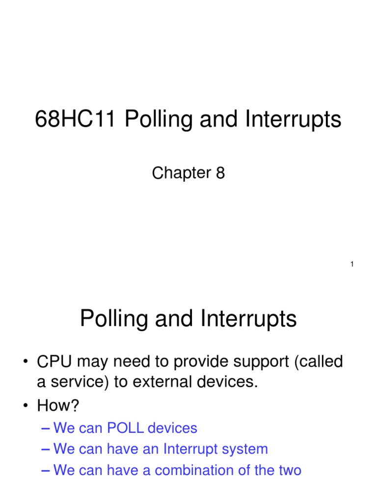 68HC11 Polling and Interrupts | PDF | Subroutine | Digital Electronics