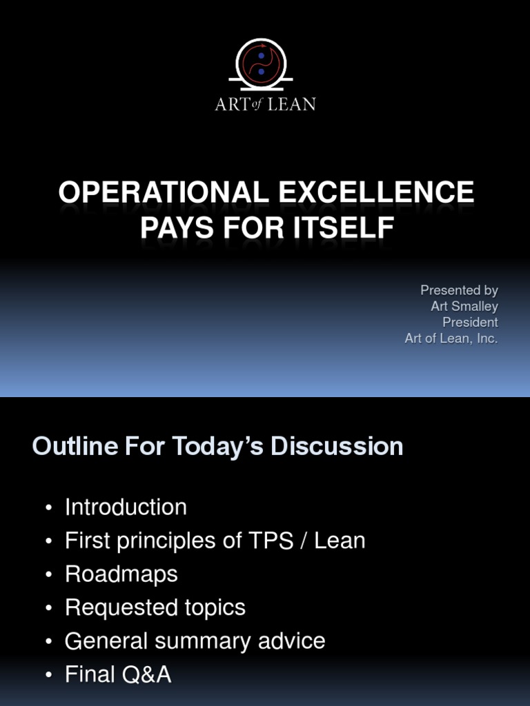 Lean Excellence SEA Outline v3 | PDF | Lean Manufacturing | Business ...