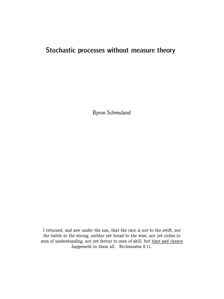 Stochastic Lecture Notes Pdf Stochastic Process Markov Chain