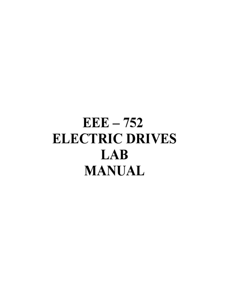 Electric Drives Lab Manual Overview | PDF | Direct Current | Rectifier