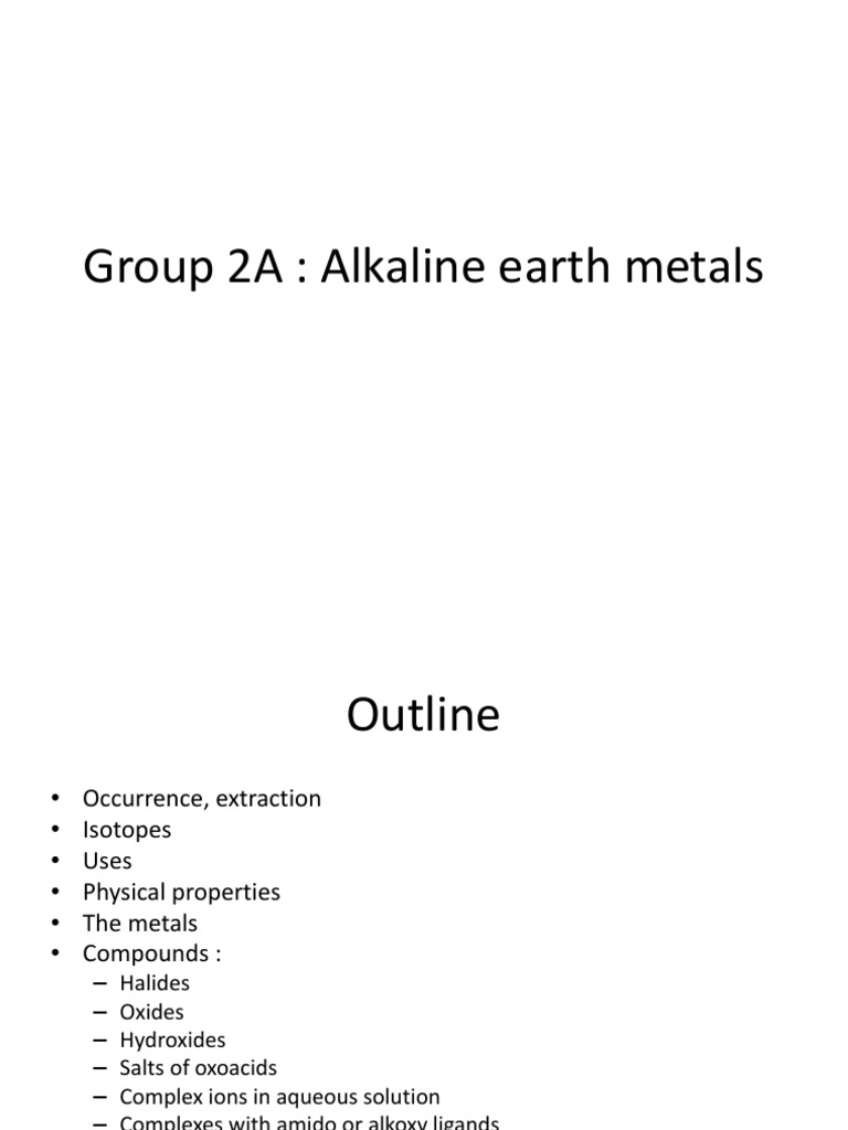 Group 2A: Alkaline Earth Metals | PDF | Ion | Hydroxide