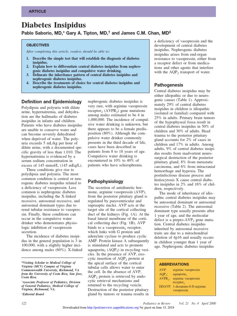 Diabetes Insipidus | PDF | Medical Specialties | Clinical Medicine