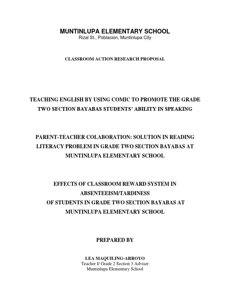 Action Research Title Proposal PDF