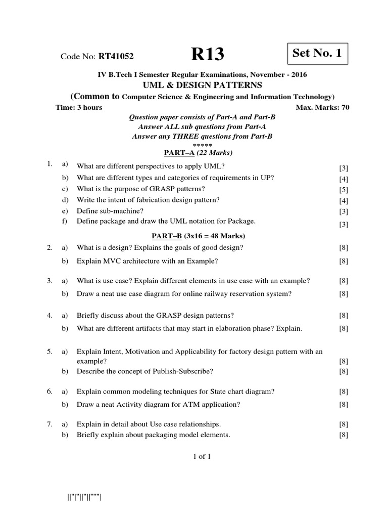 UML Design Patterns Overview | PDF | Use Case | Unified Modeling Language