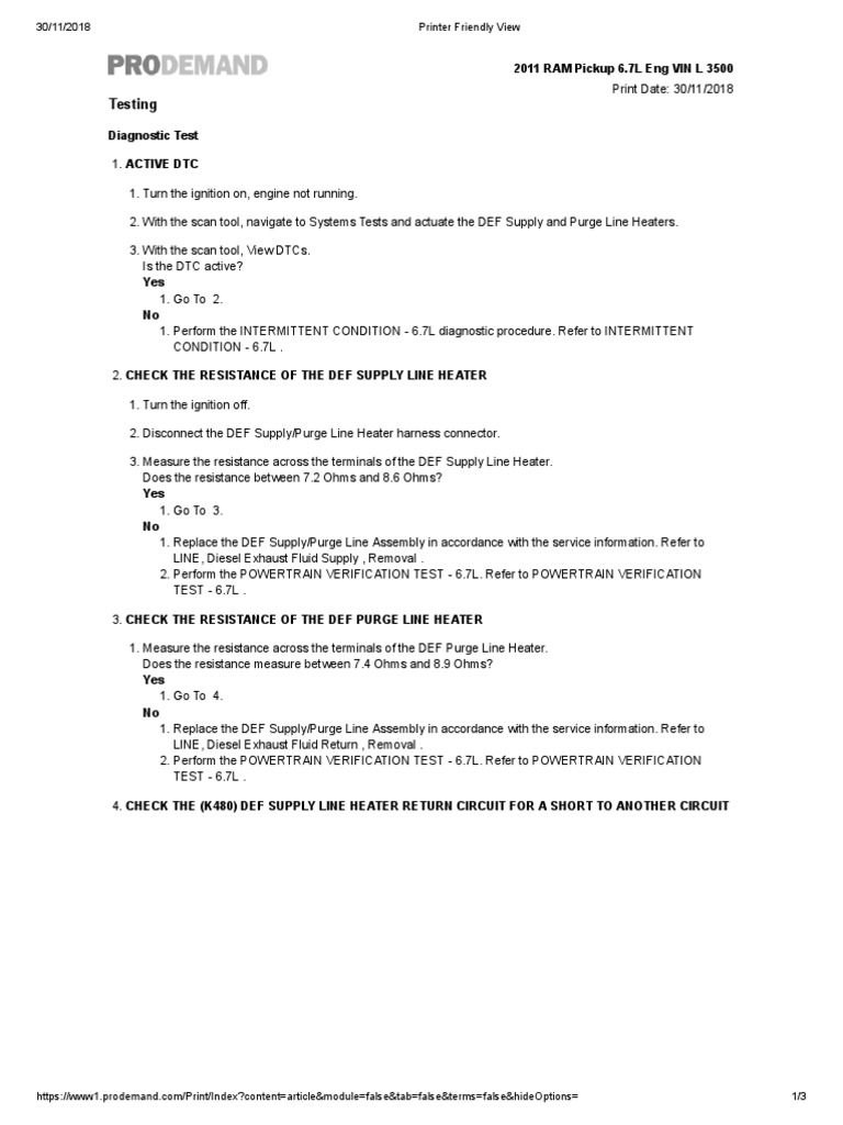 DEF Supply Line Heater Test | PDF | Electrical Engineering | Electricity
