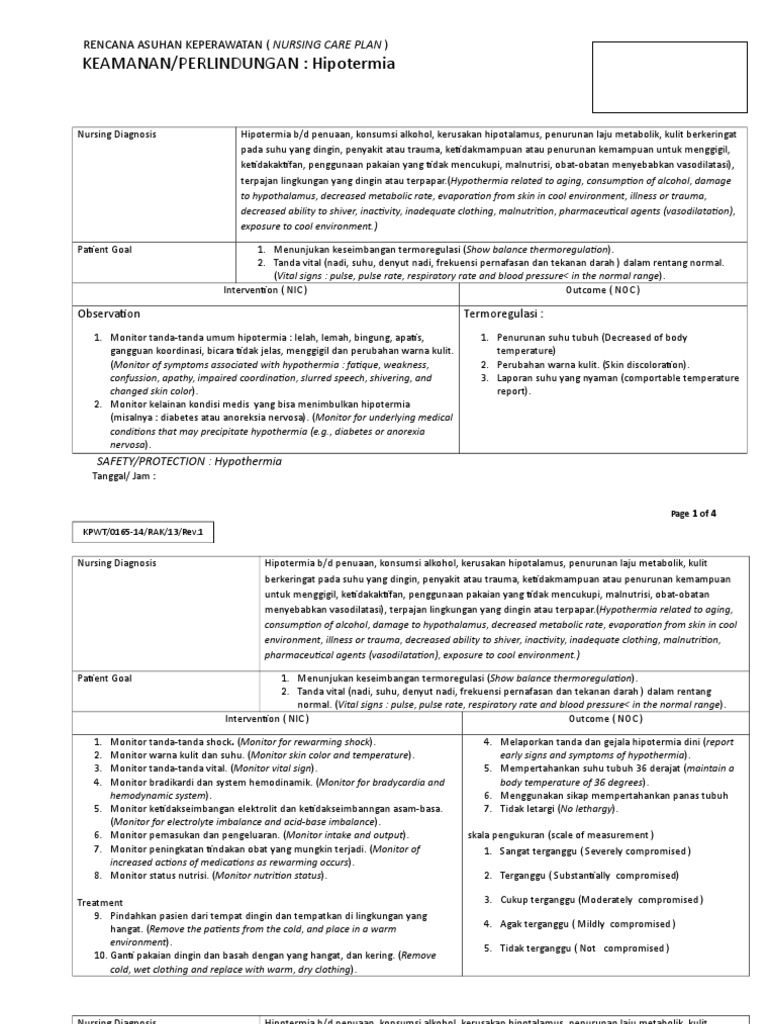 NCP Hypothermia | PDF | Hipotermia | Obat