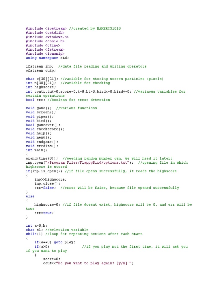 Flappy Bird | PDF | Computer Programming | Computer Engineering