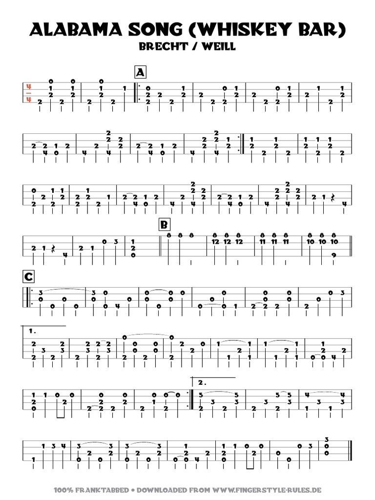 Alabama Song | PDF | Pop Songs | British Pop Songs