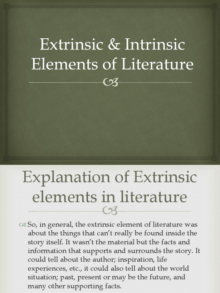 Extrinsic Intrinsic Elements of Literature PPT New | PDF | Plot ...