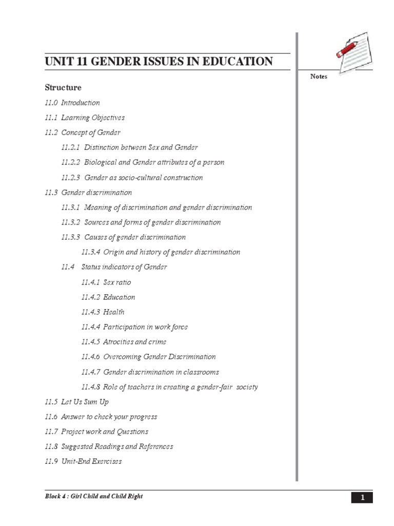 Unit 11 Gender Issues in Education | PDF | Sexism | Gender Role