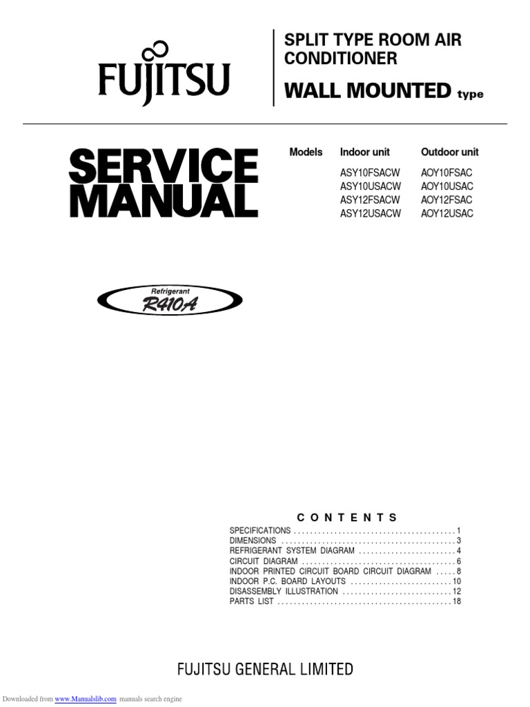 Fujitsu Service Manual | PDF | Clothes Dryer | Hvac