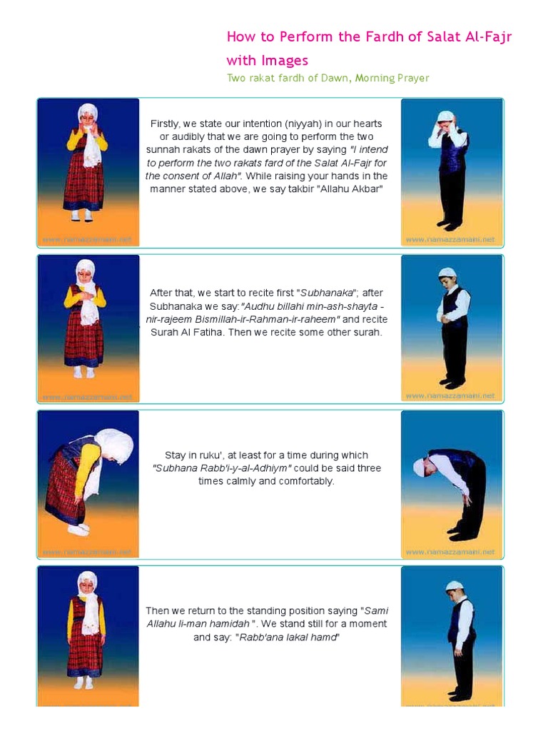 How To Perform The Fardh of Salat Al-Fajr With Images | PDF | Sharia ...