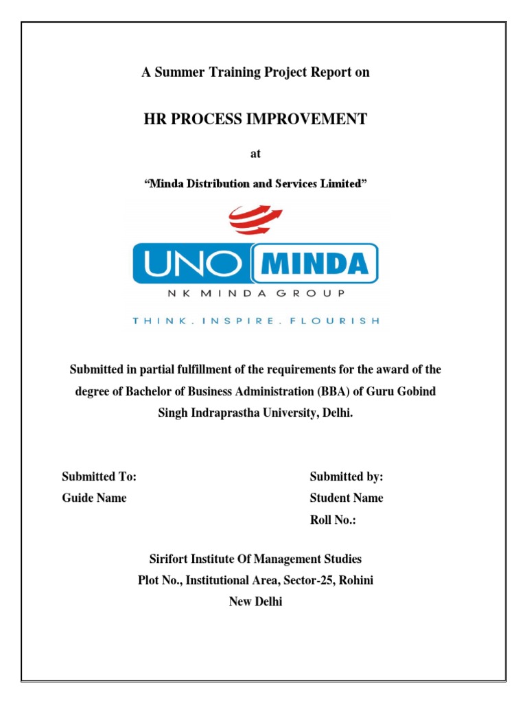 A Summer Training Project Report On | PDF | Human Resource Management ...