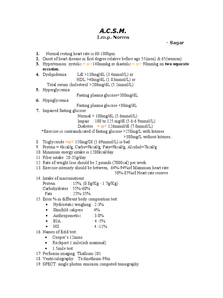 Acsm Norms | PDF | Endocrine | Clinical Medicine