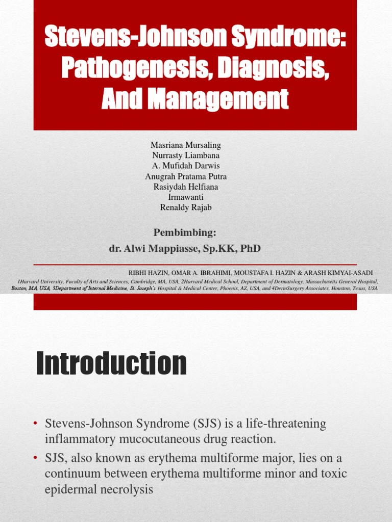 Stevens-Johnson Syndrome Sjs | PDF | Epidemiology | Immunology