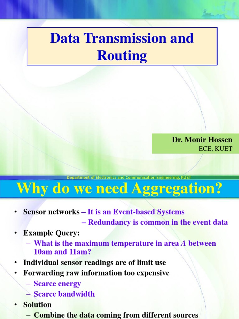 Data Transmission and Routing | PDF | Routing | Wireless Sensor Network