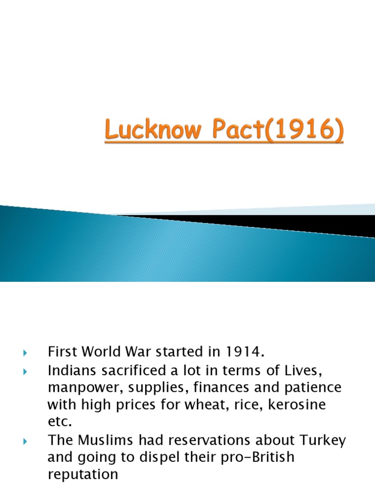 Lucknow Pact of 1916: Key Highlights | PDF
