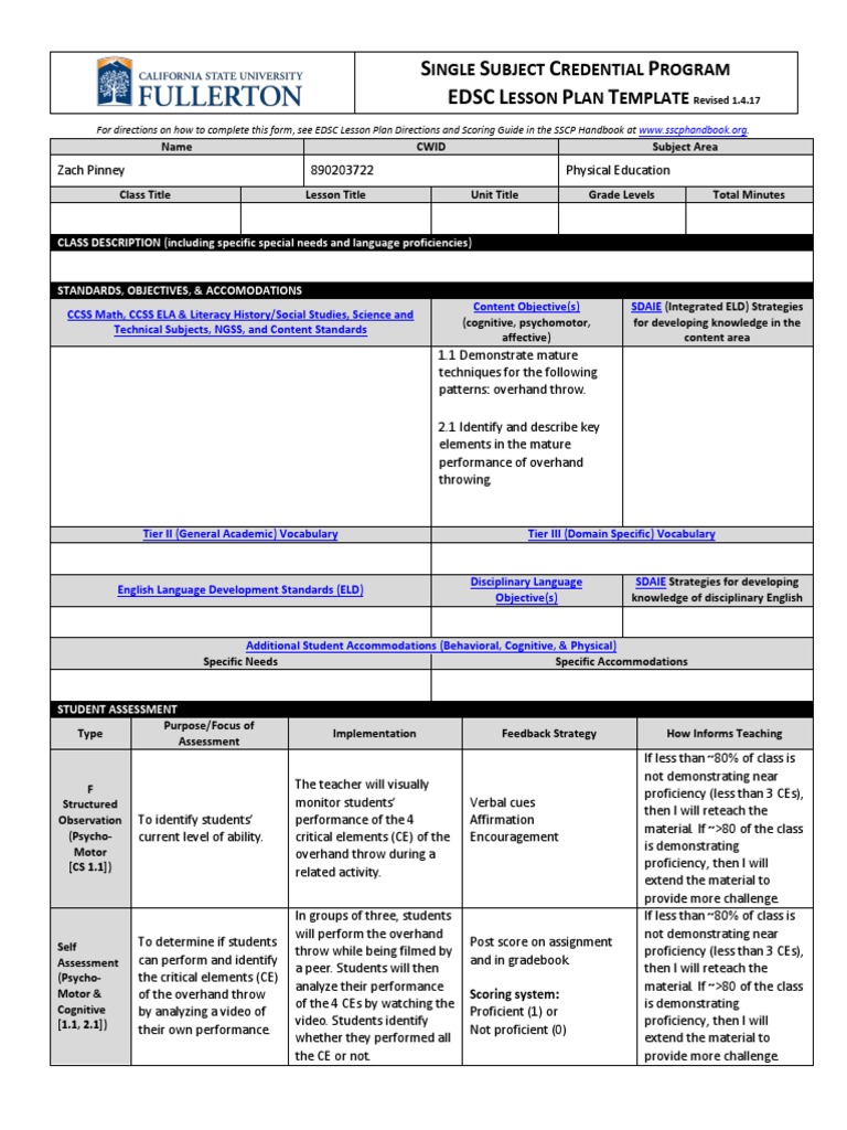 Assessment Plan | PDF | Differentiated Instruction | Lesson Plan