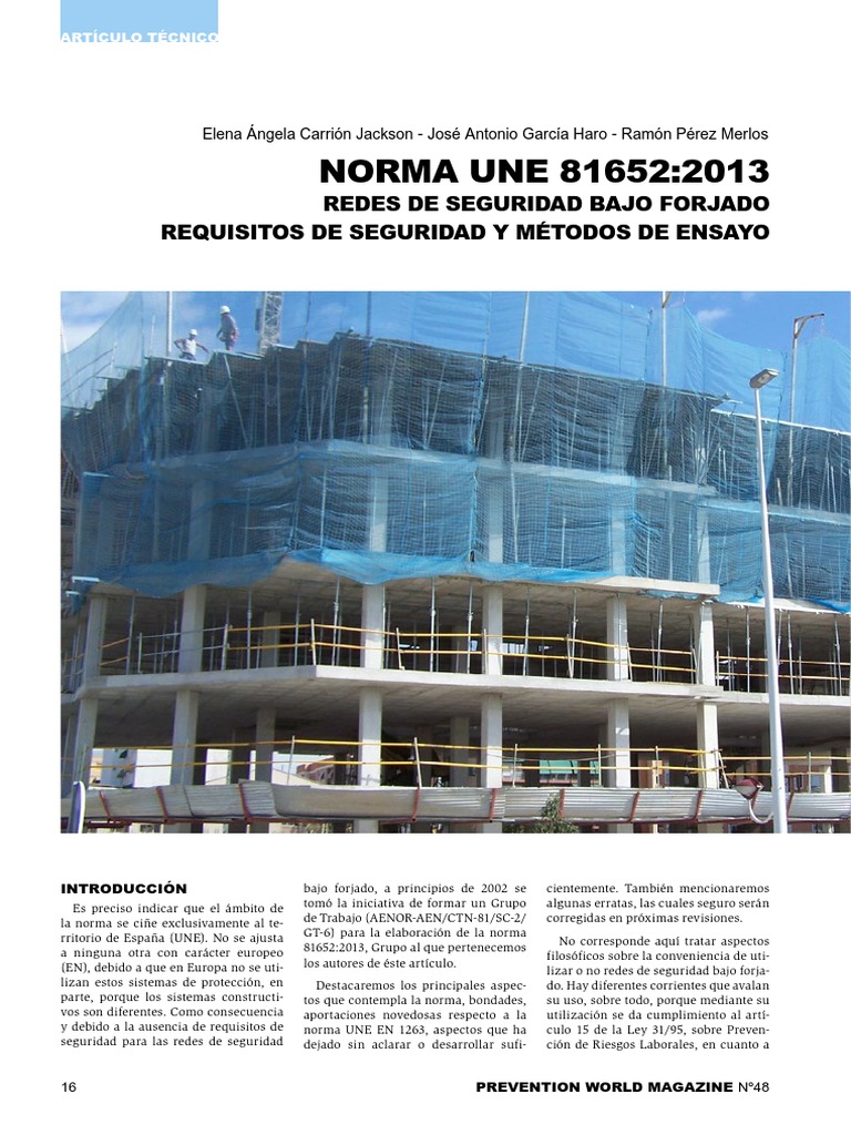 Norma Une 81652 Redes Bajo Forjado | PDF