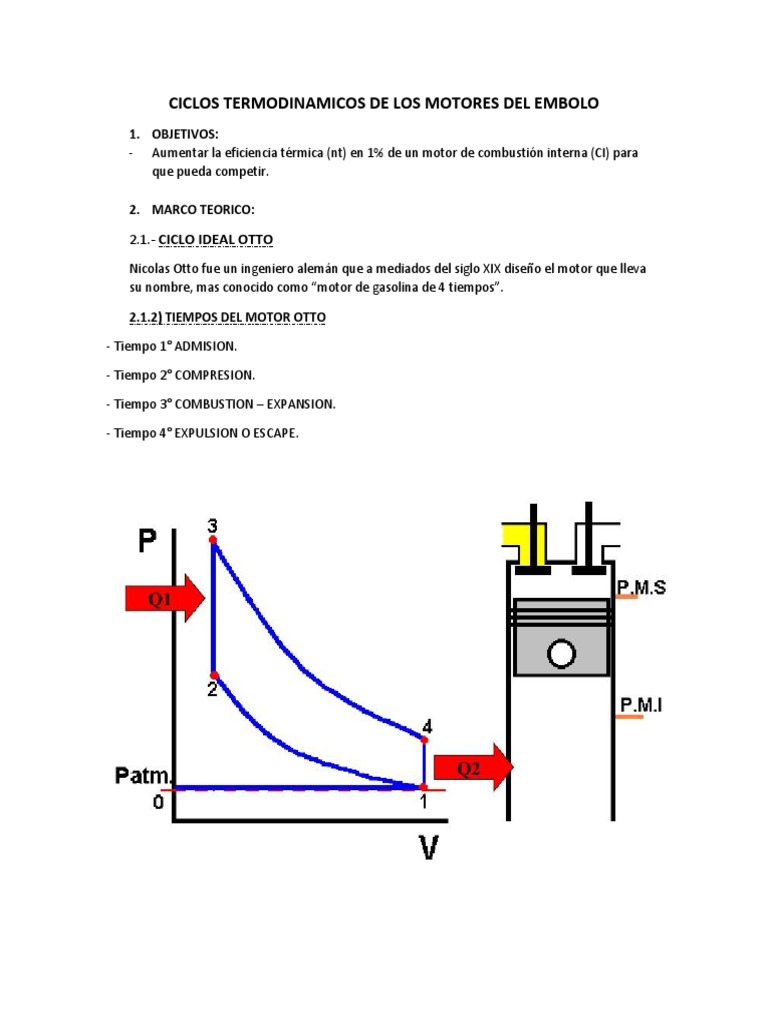 Ciclos Termodinámicos de Los Motores | PDF | Motor diesel | Conversión ...