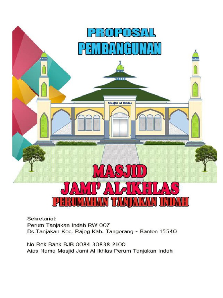 Proposal Pembangunan Masjid Tanjakan Indah Rajeg | PDF