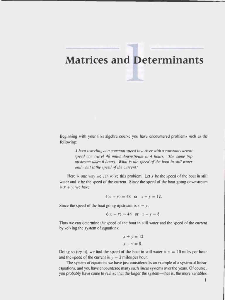 Linear Algebra Textbook | PDF | System Of Linear Equations | Matrix ...