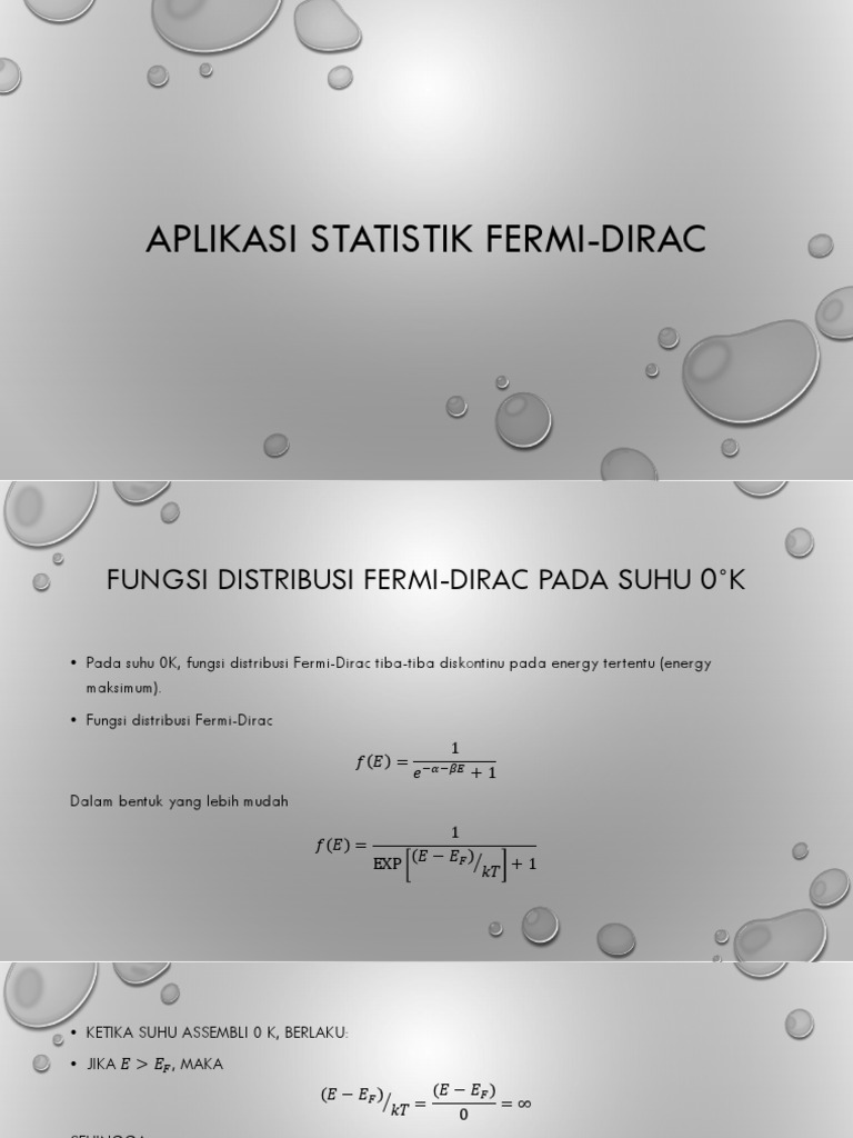 Aplikasi Statistik Fermi-Dirac | PDF