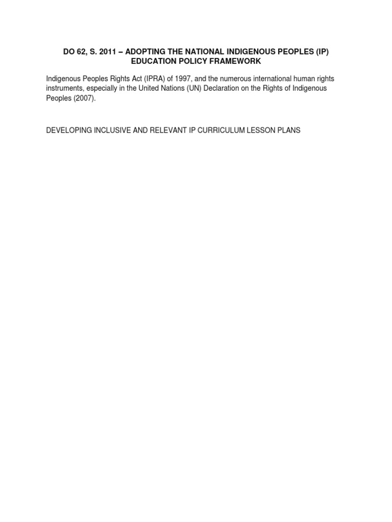 DO 62, S. 2011 - Adopting The National Indigenous Peoples (Ip ...